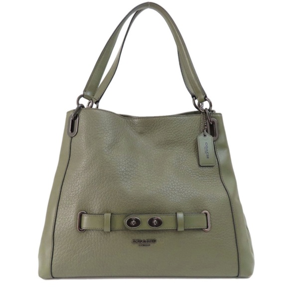 Coach | Bags | Nwot Coach Edie F36359 Turnlock Olive Color Shoulder Bag ...